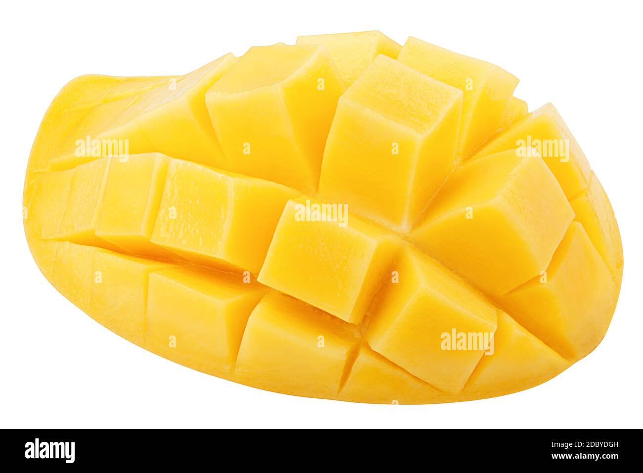 yellow mango isolated on white background, clipping path, full depth of ...