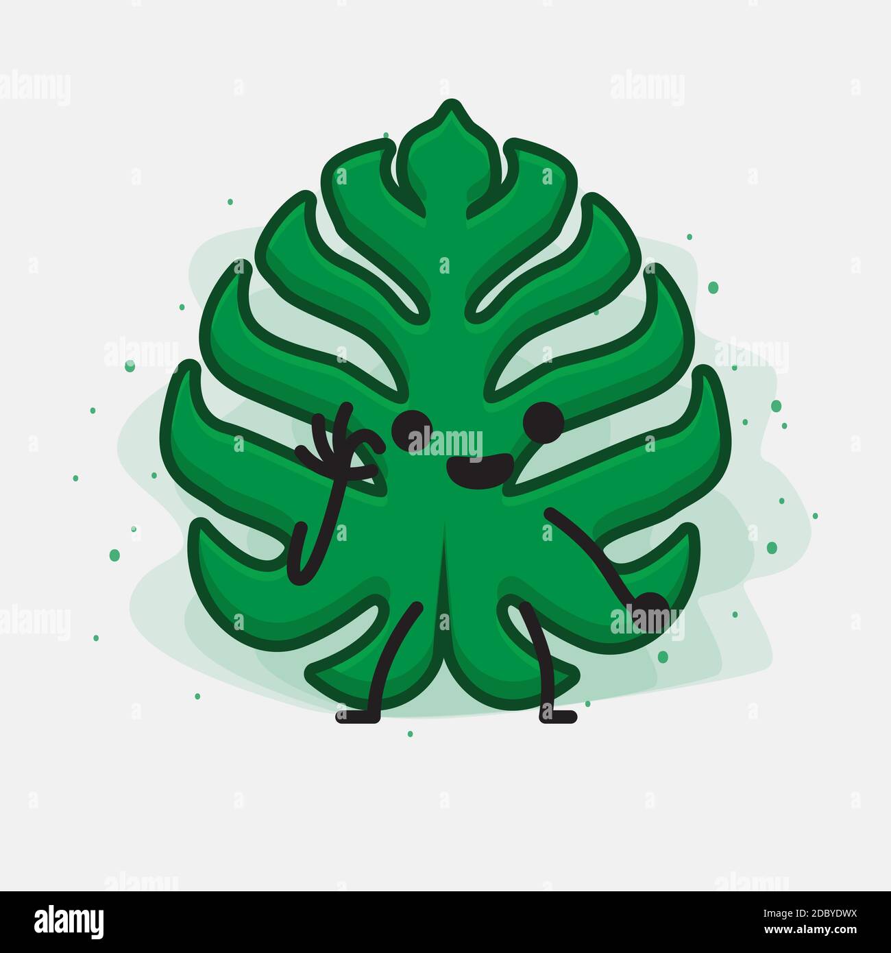 An illustration of Cute Leaf Vector Character Stock Vector Image & Art ...