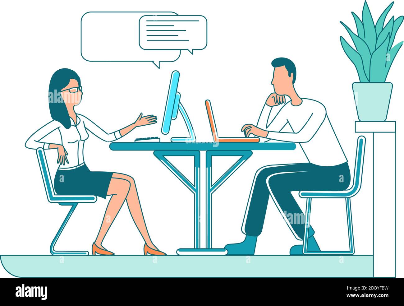 Colleagues flat color vector faceless characters Stock Vector Image ...