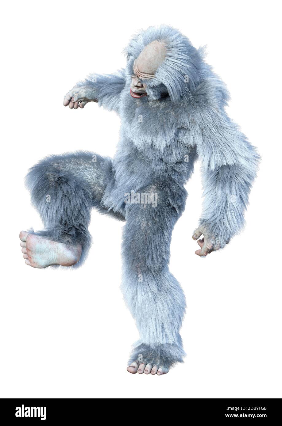 3D rendering of a fantasy creature yeti isolated on white background ...