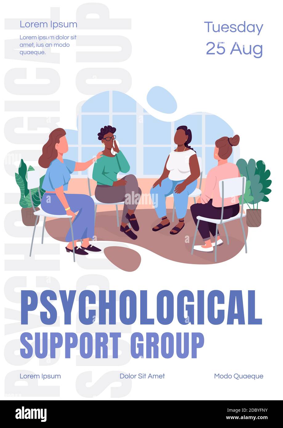 Psychological support group poster flat vector template Stock Vector ...