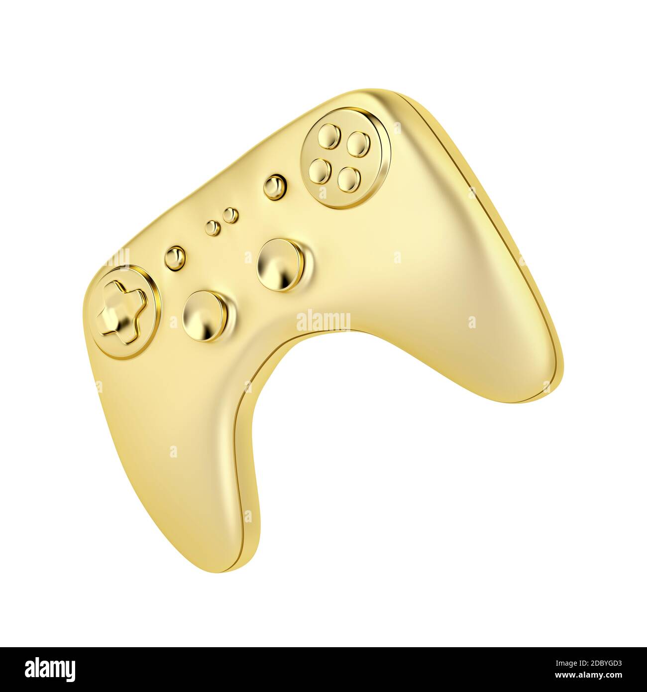 Golden gaming controller isolated on white background Stock Photo - Alamy
