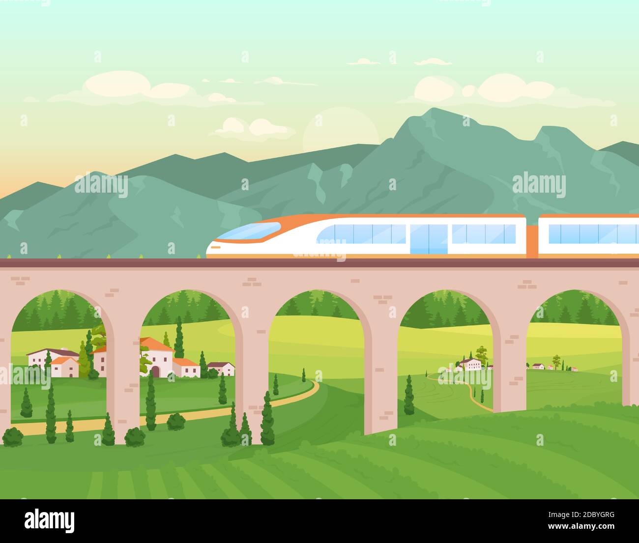 Illustration express train cartoon hi-res stock photography and images ...