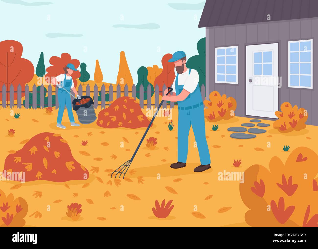 Group yard work Stock Vector Images - Alamy