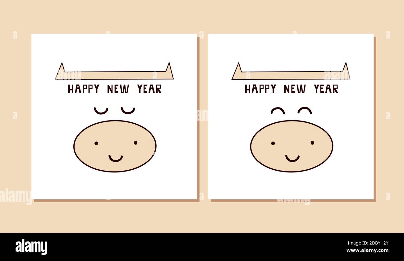 Vector set. Merry Christmas and happy New Year 2021. Postcard with ...