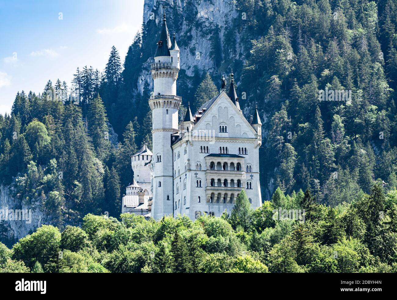 Neuschwanstein Castle In Bavaria, Germany. Famous Palace Stock Photo ...