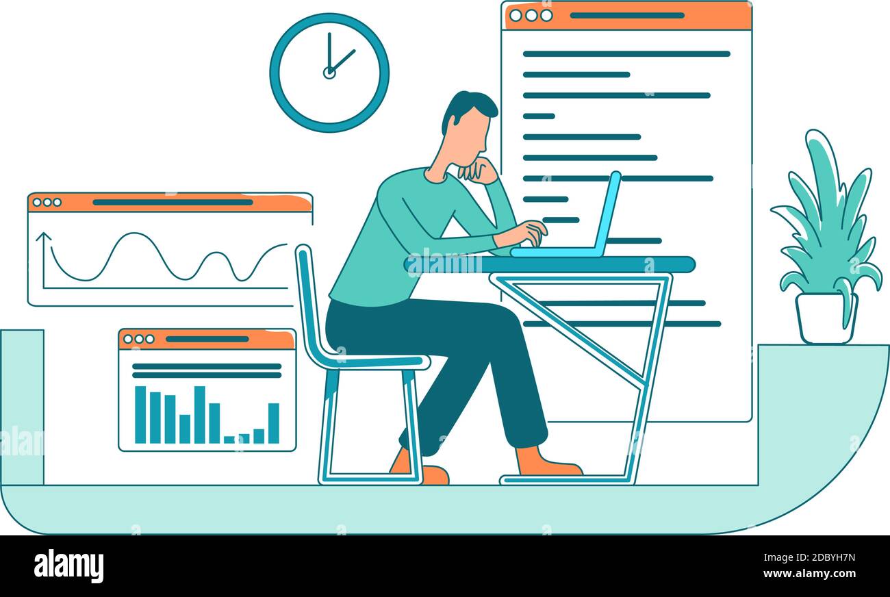 Developer flat color vector faceless character Stock Vector Image & Art ...