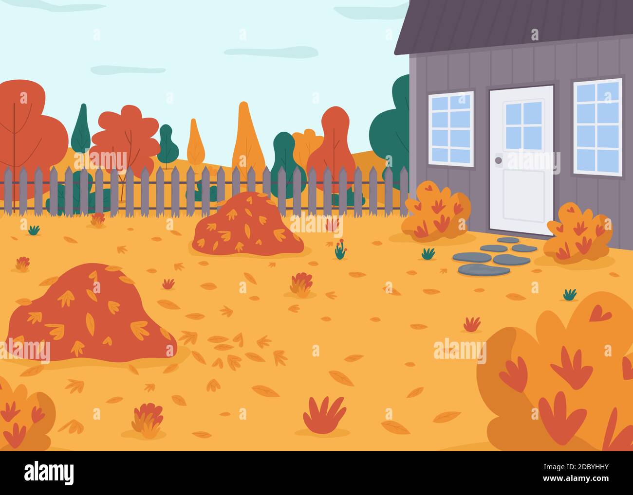 Yard outside village home Stock Vector Images - Alamy