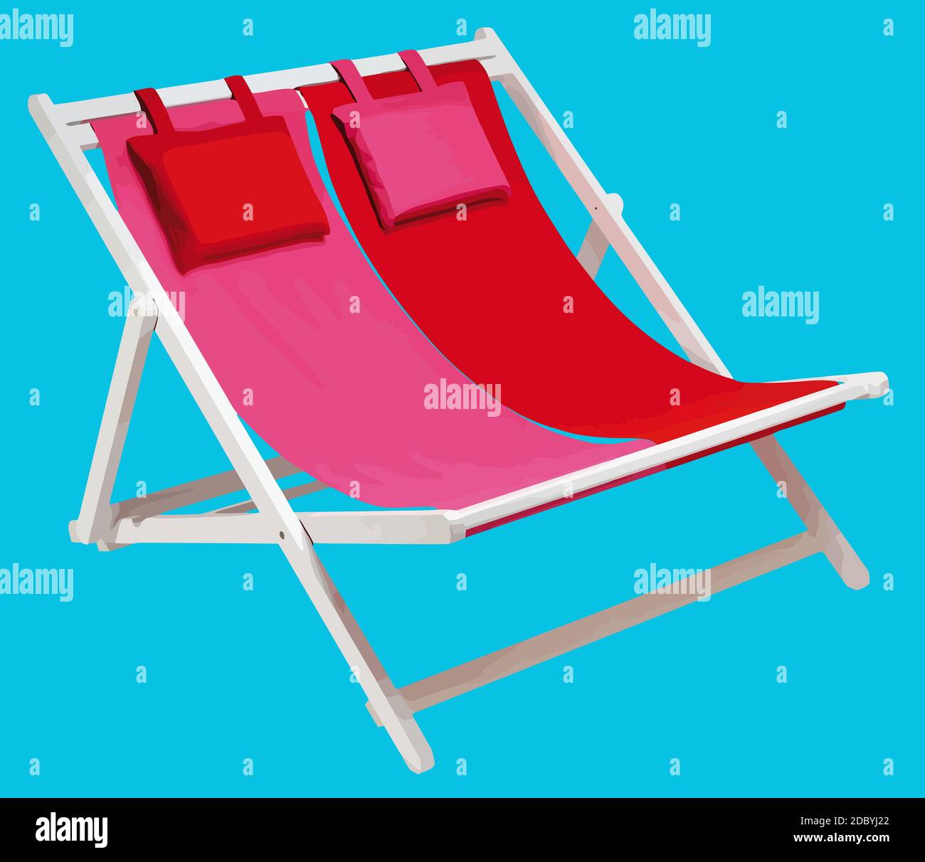 beach chair summer relax red illustration Stock Photo - Alamy