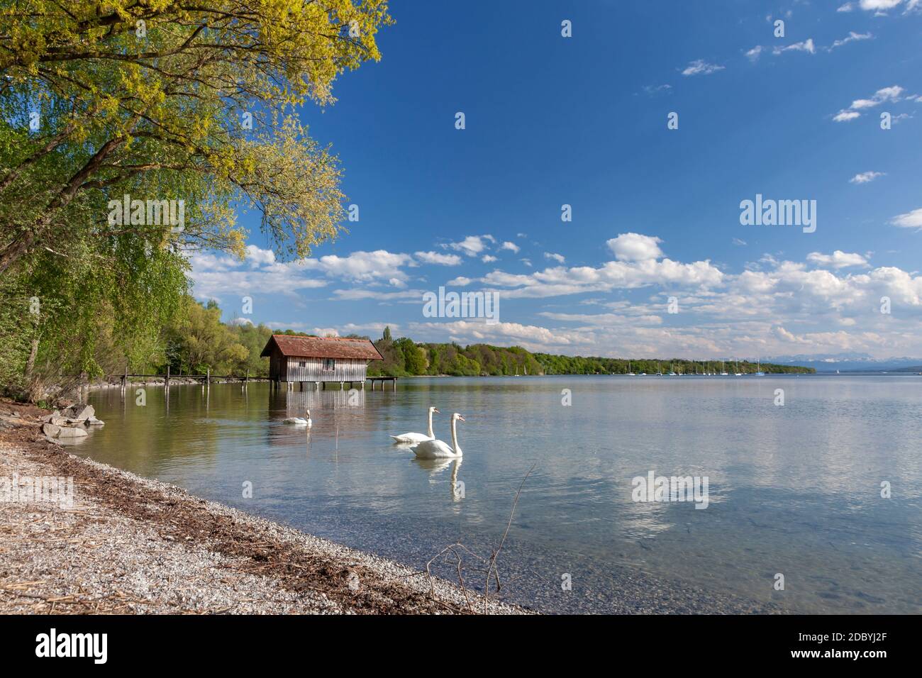 geography / travel, Germany, Bavaria, Eching at Ammersee (Lake Ammer ...
