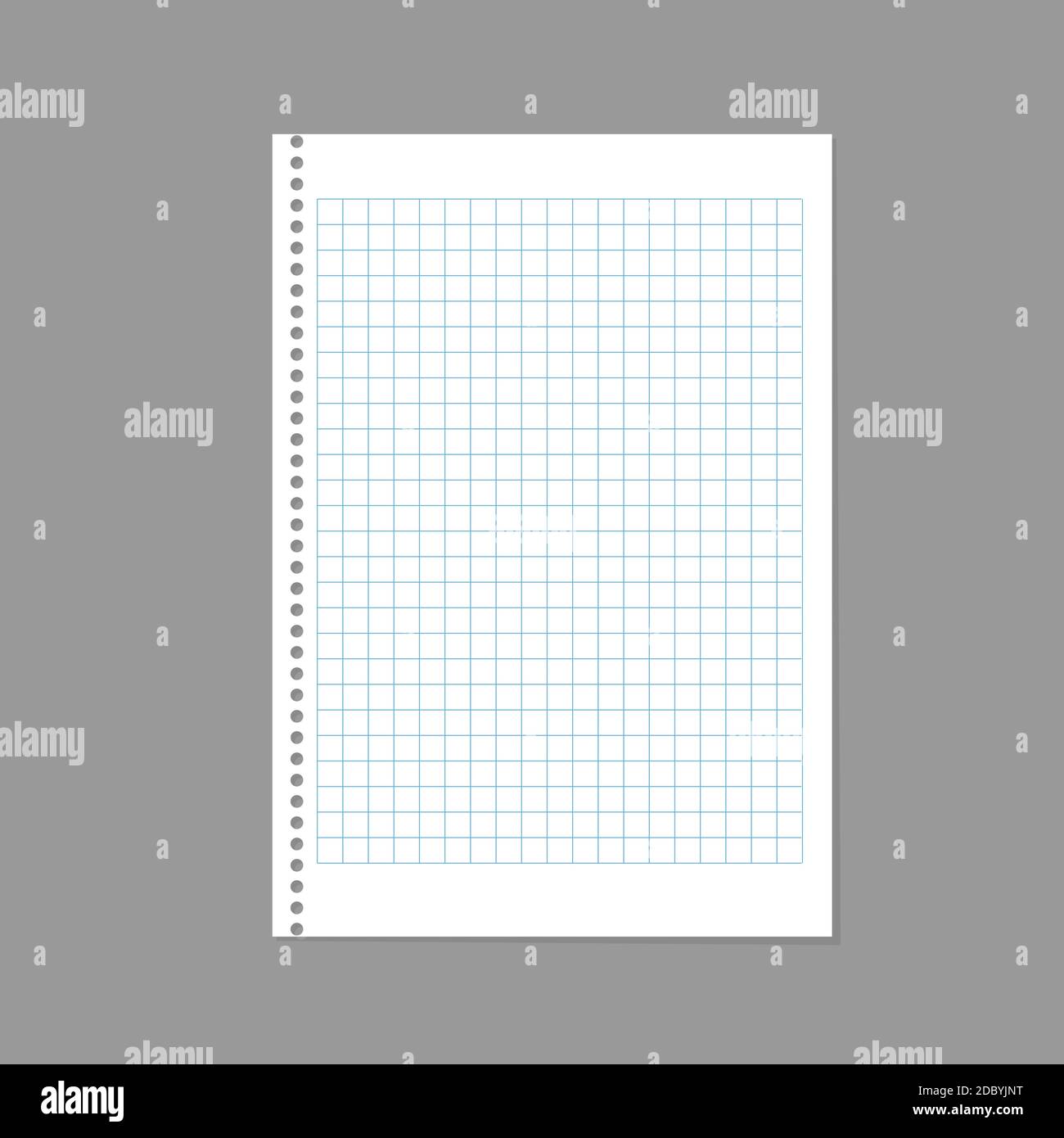 Realistic sheet of white paper into the cage with shadow isolated on a ...