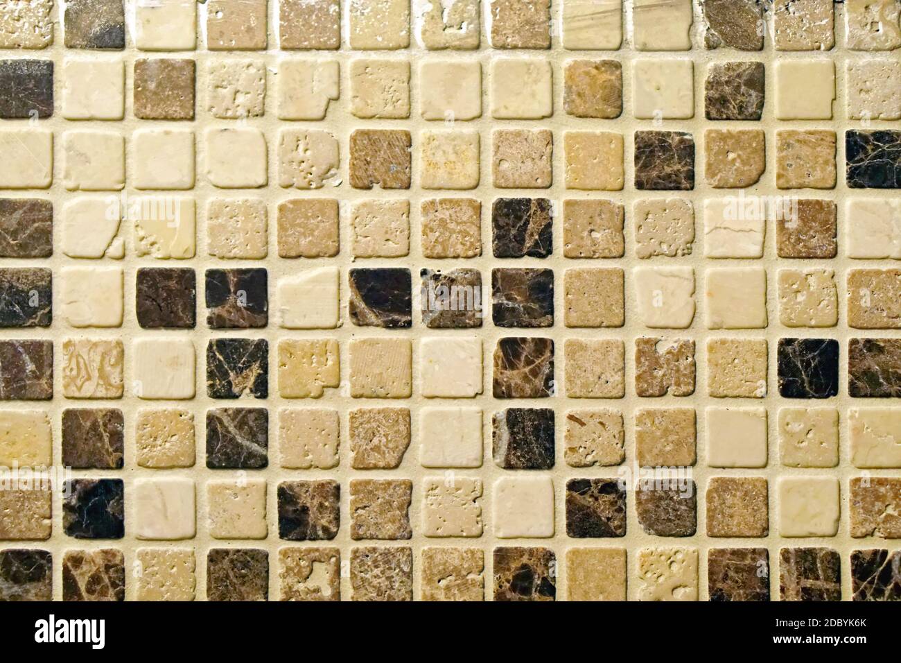 Small square mosaic wall tiles with rough edges Stock Photo - Alamy