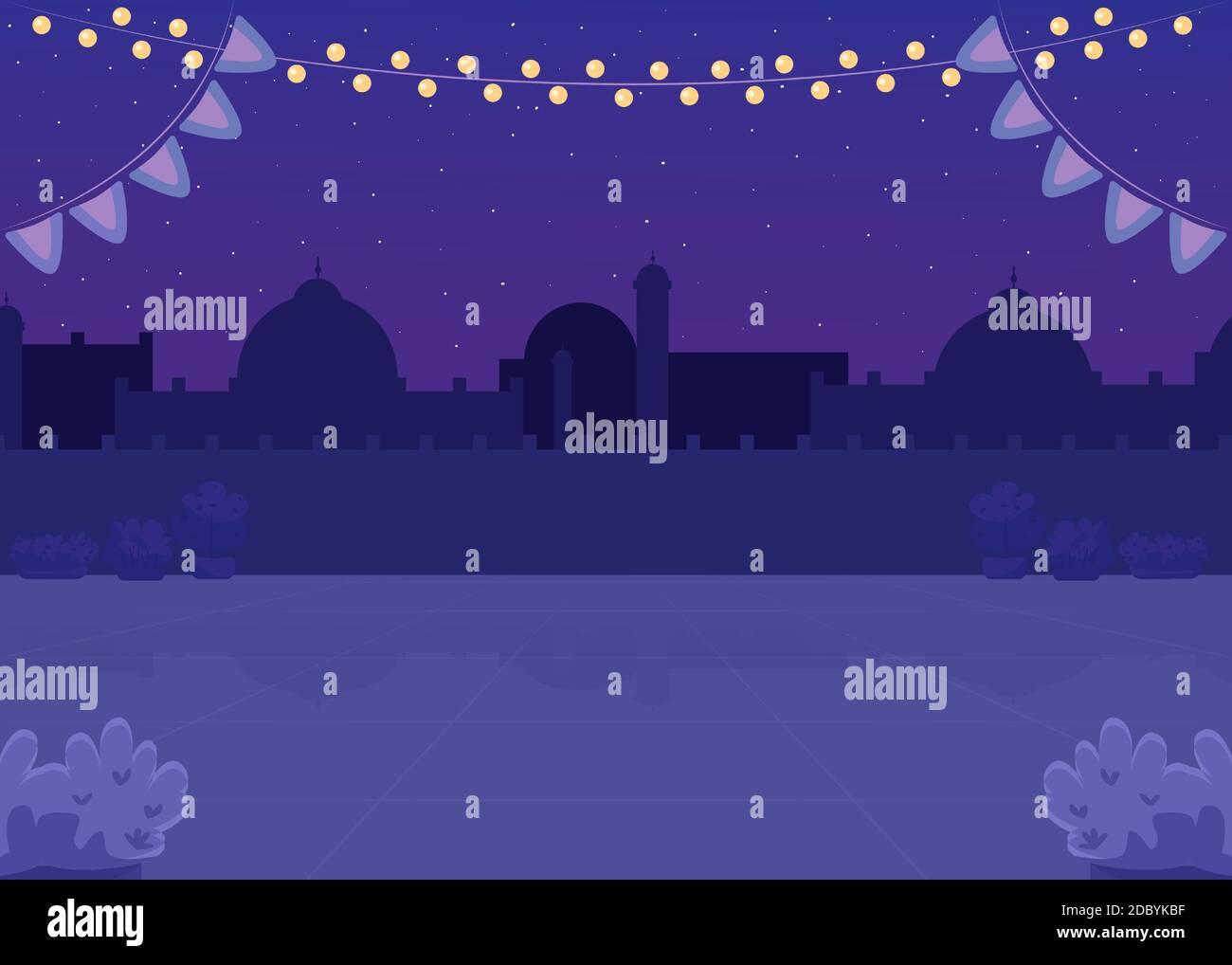 Nighttime Indian plaza flat color vector illustration Stock Vector ... Nighttime Indian plaza flat color vector illustration Stock Vector ...