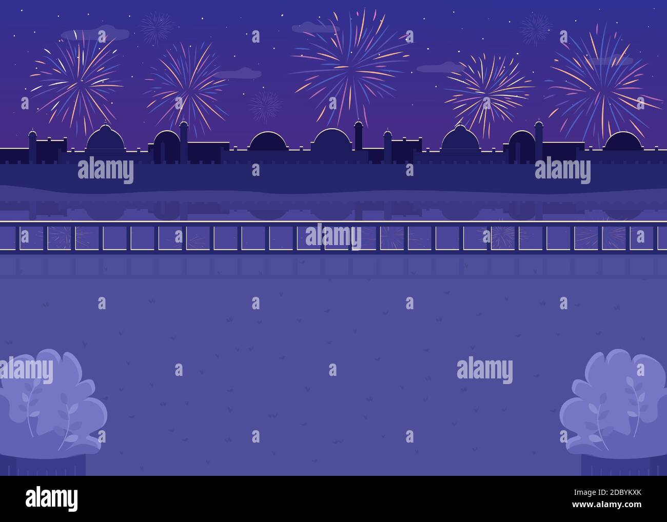 Nighttime fireworks flat color vector illustration Stock Vector Image ... Nighttime fireworks flat color vector illustration Stock Vector Image ...