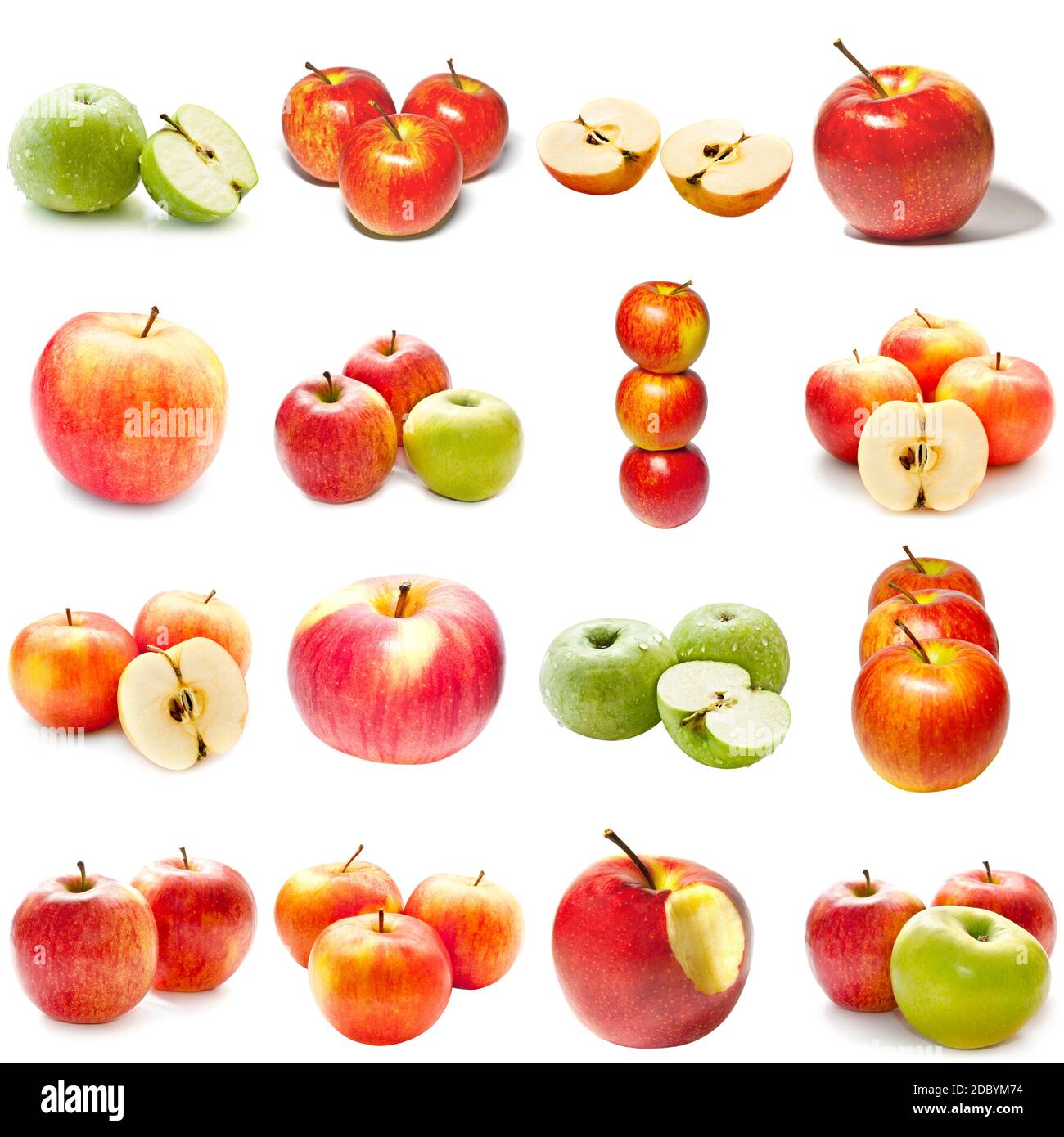 apples collection isolated on a white background Stock Photo - Alamy