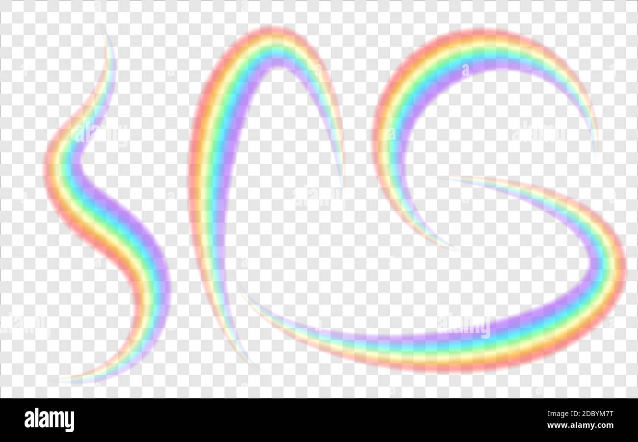 Set rainbow icon. Realistic arch shape isolated on transparent ...