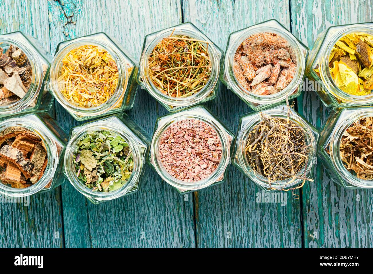 Assortment of dried medicinal herbs,roots and bark Stock Photo - Alamy