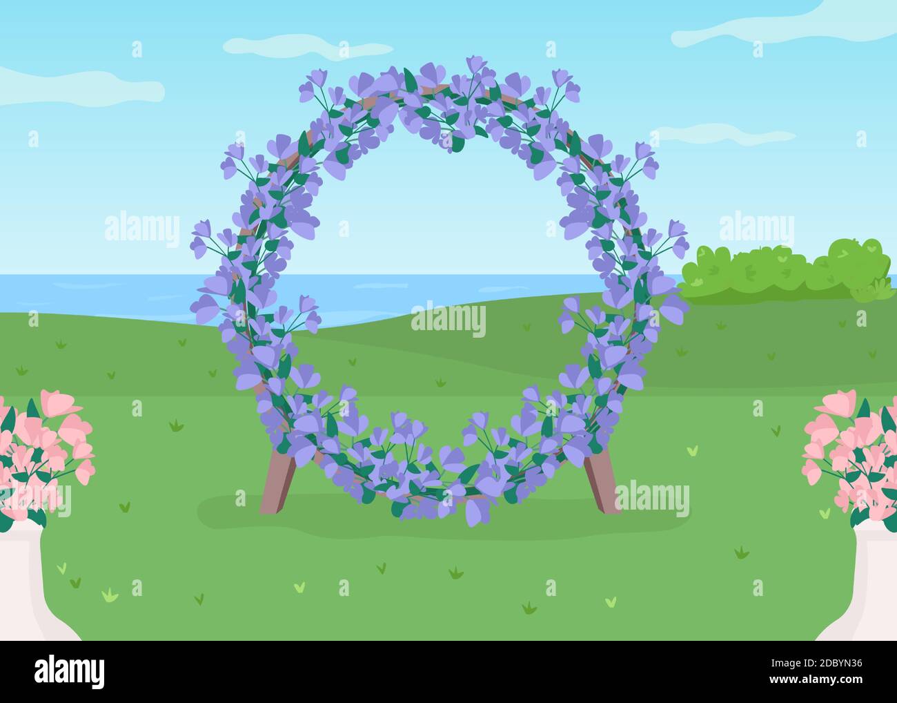 Ceremony floral arch cartoon Stock Vector Images - Alamy
