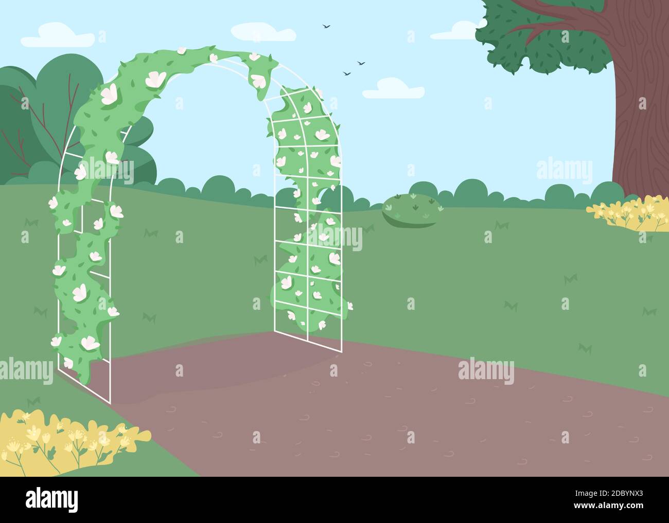 Ceremony floral arch cartoon Stock Vector Images - Alamy