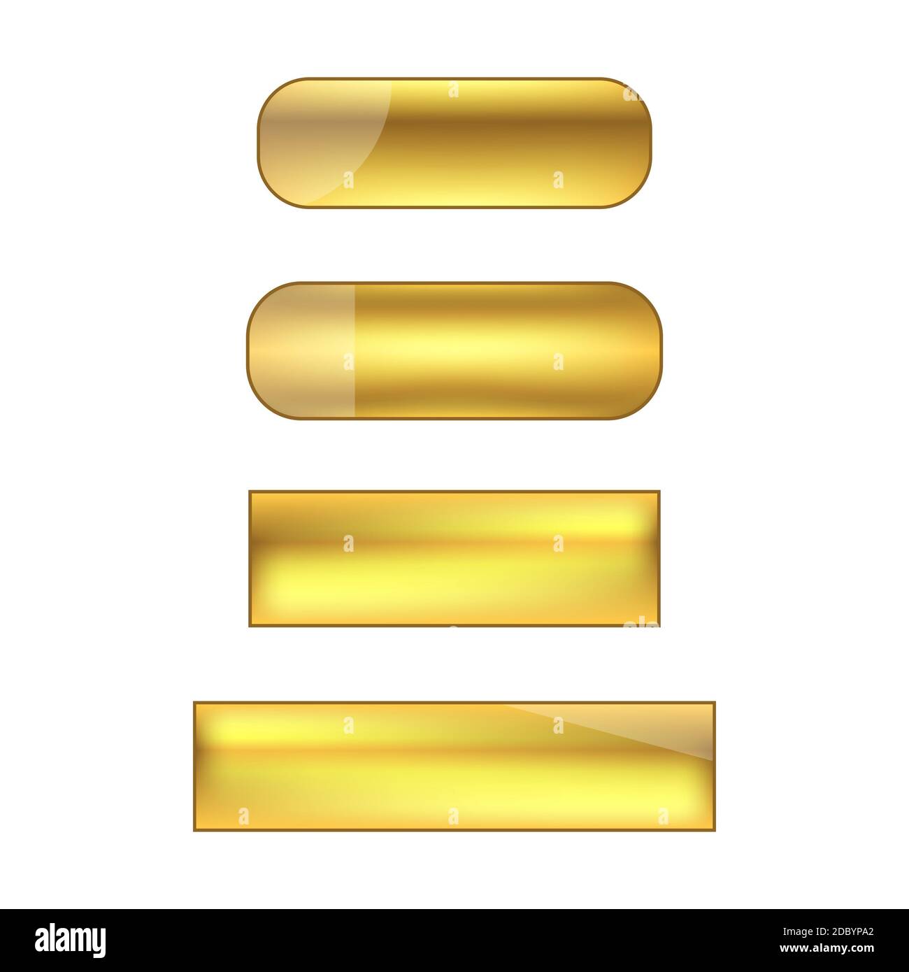 web buttons set - golden Stock Photo - Alamy