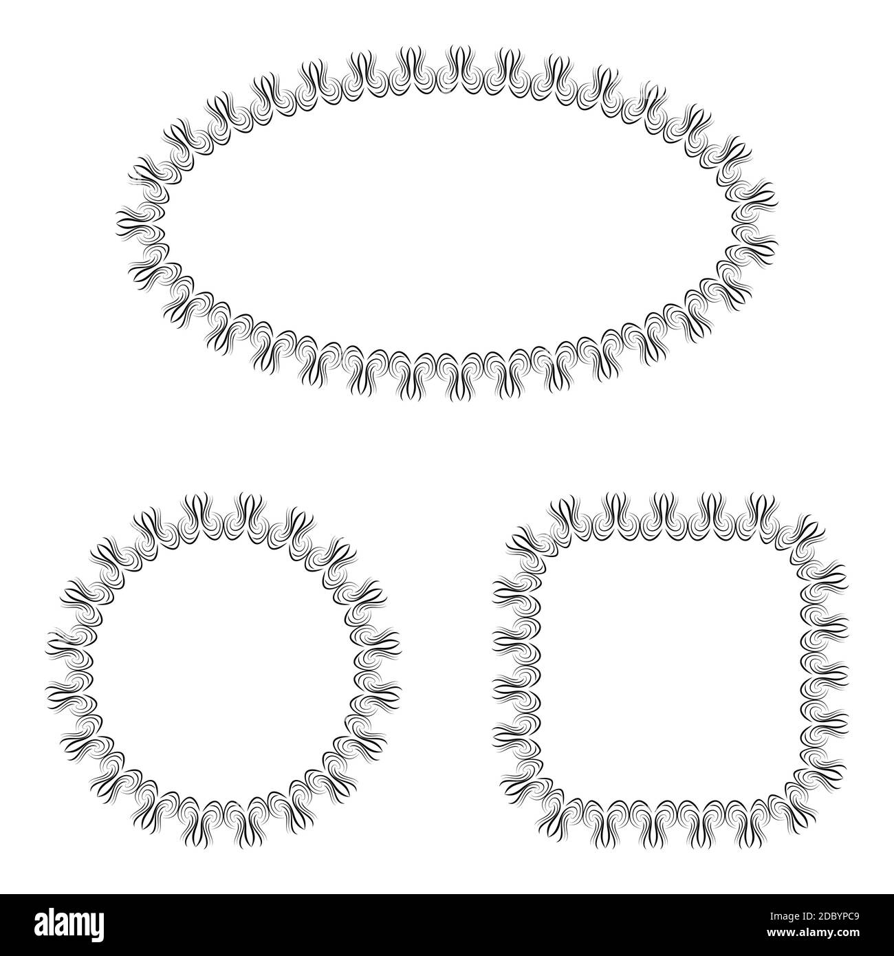 abstract black and white ornate frames set Stock Photo - Alamy