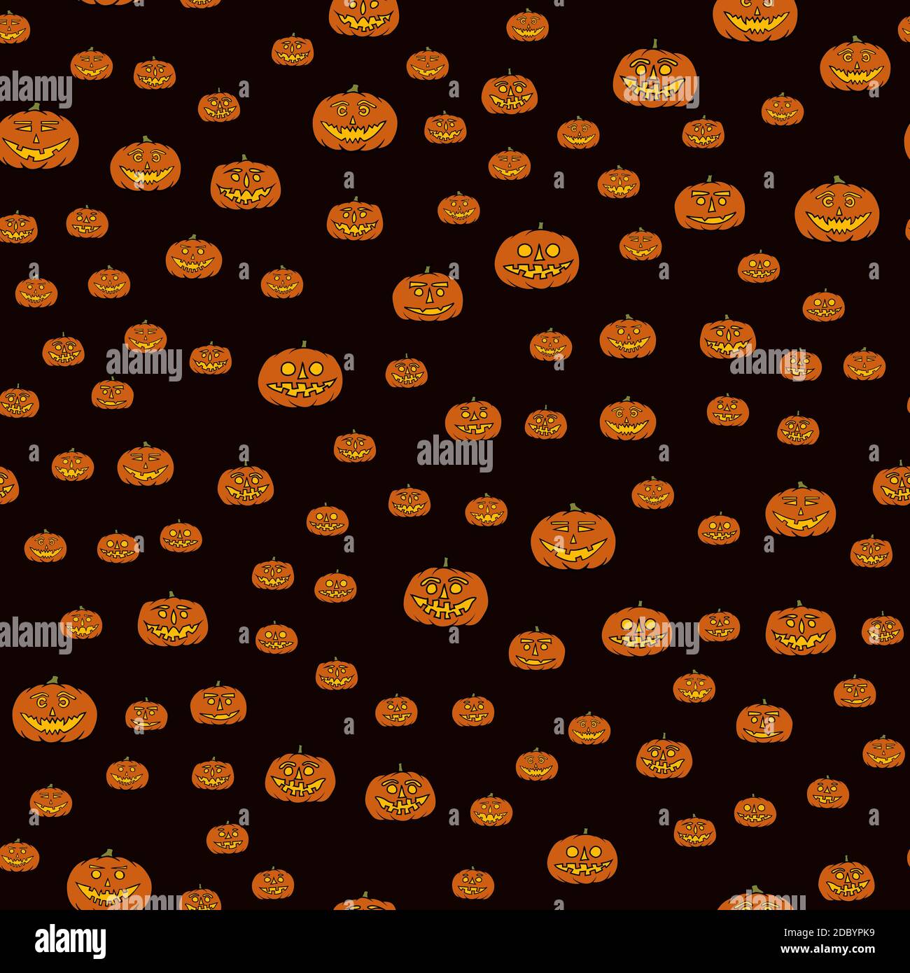 hand drawn jack-o-lantern seamless pattern - halloween background Stock ...