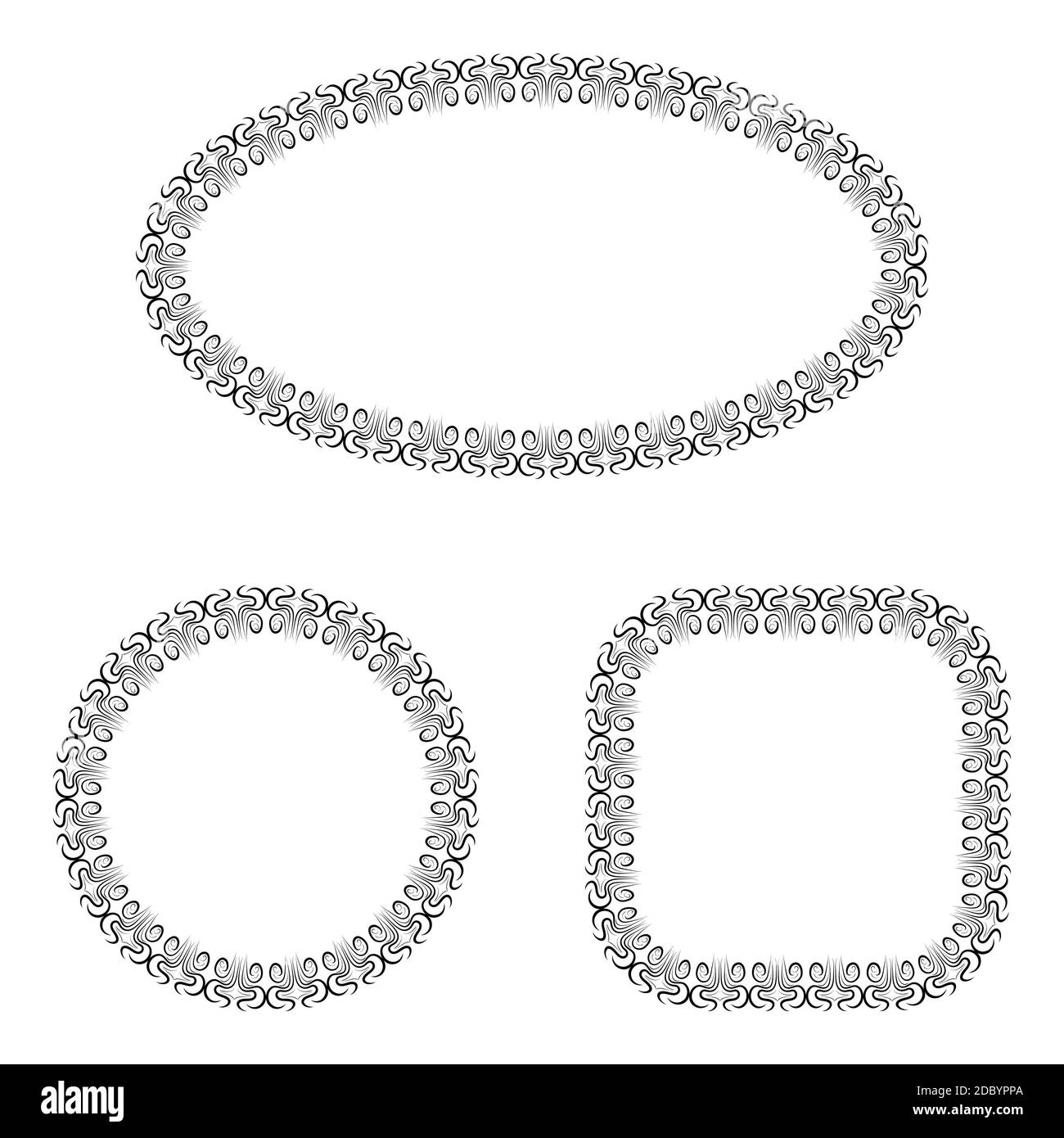 abstract black and white ornate frames set Stock Photo - Alamy