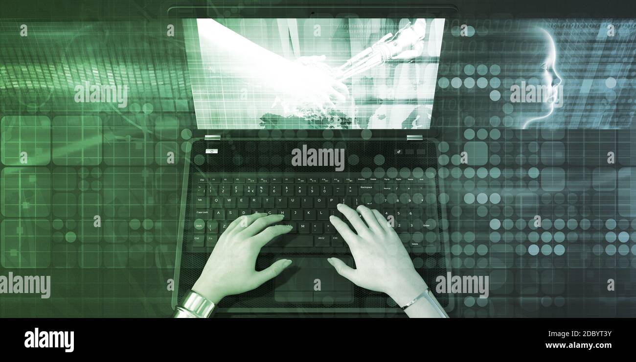 Technology Portal with Digital Circle Access System Stock Photo - Alamy