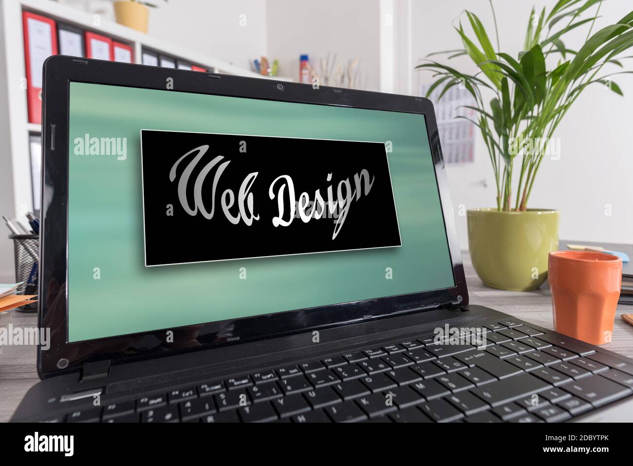 Laptop screen with web design concept Stock Photo - Alamy