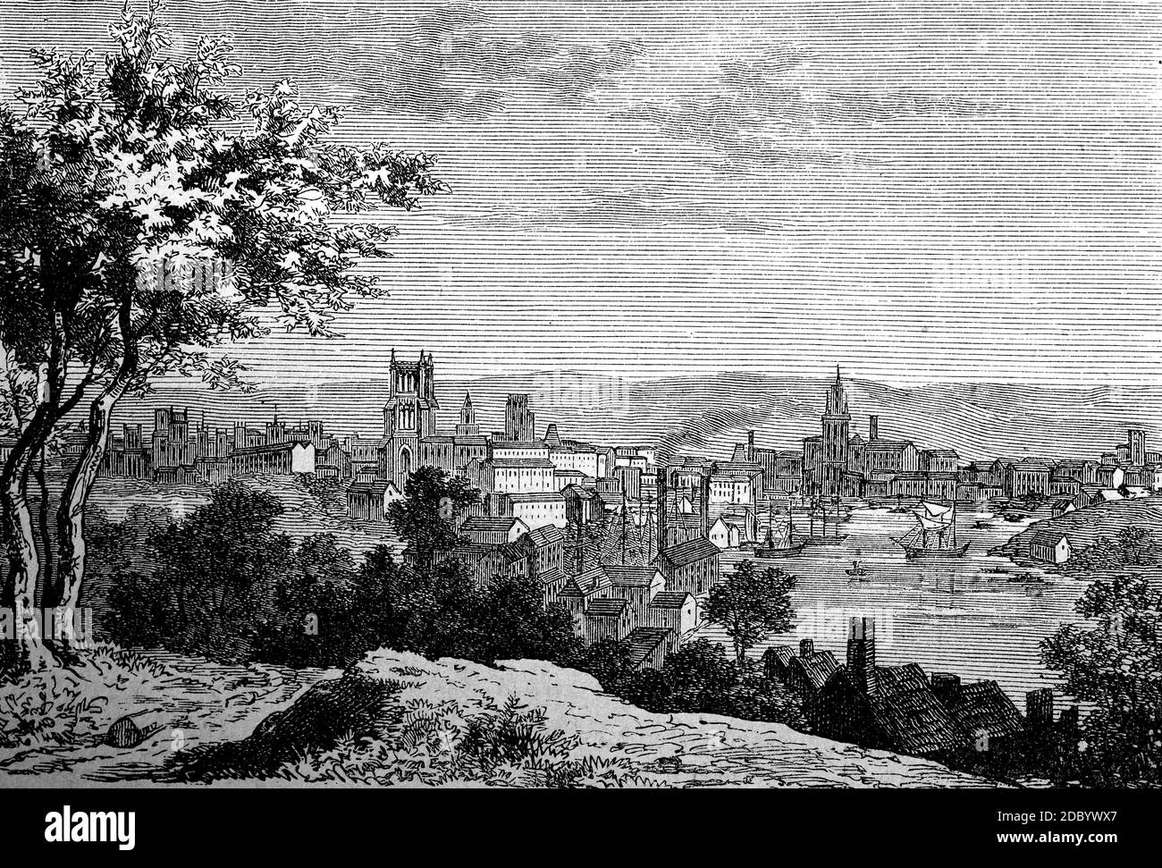 the city of Bristol, England, in the year 1886 / Blick auf die Stadt ...