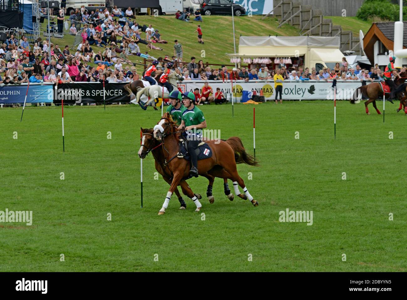 Teams from 7 countries compete on horeback in the international mounted ...