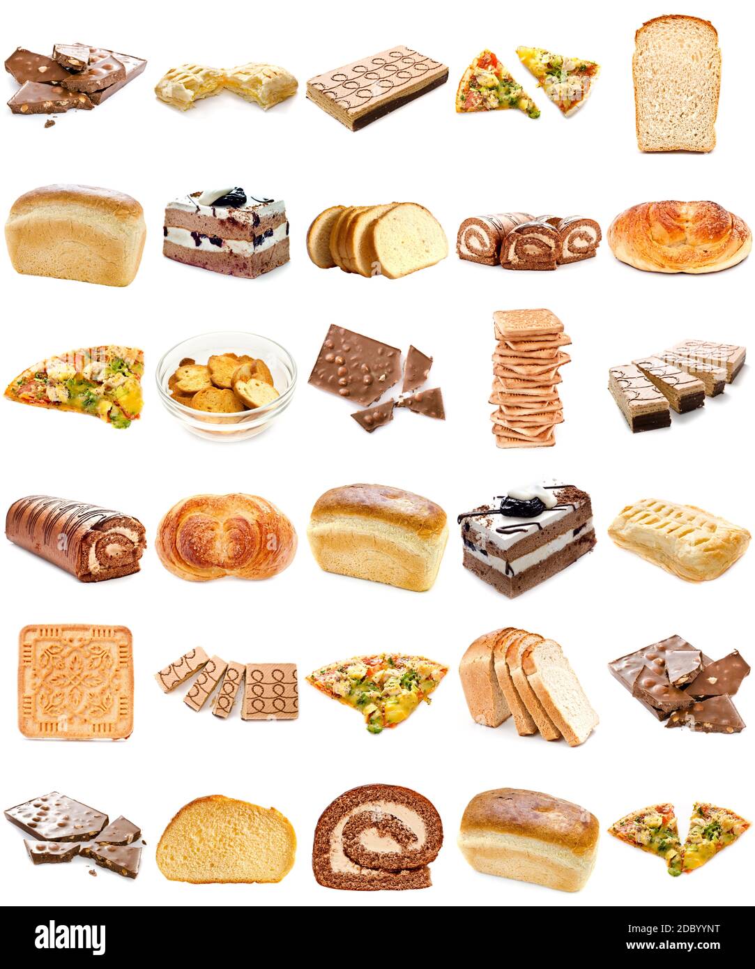 meal collection isolated on a white background Stock Photo - Alamy