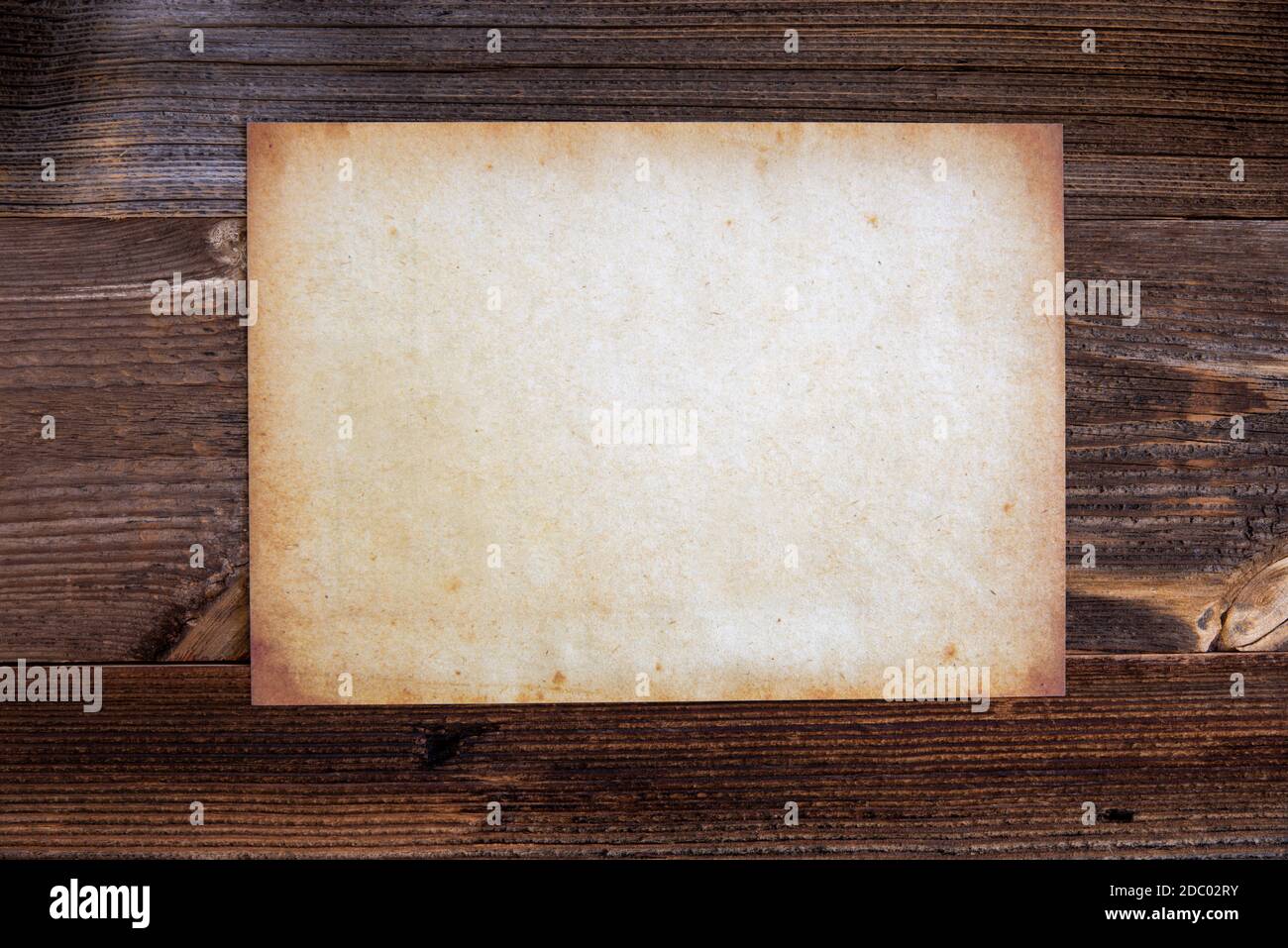 Old White Parchment Paper With Copy Space. Vintage Wooden Background ...