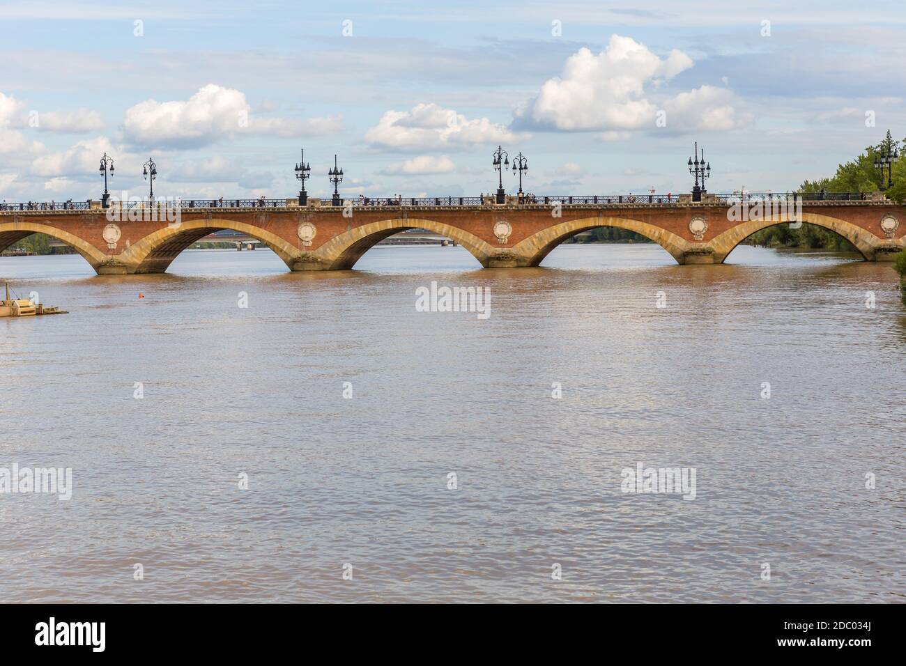 Famous bridge Pont de Pierre, Bordeaux, Aquitaine, France Stock Photo ...