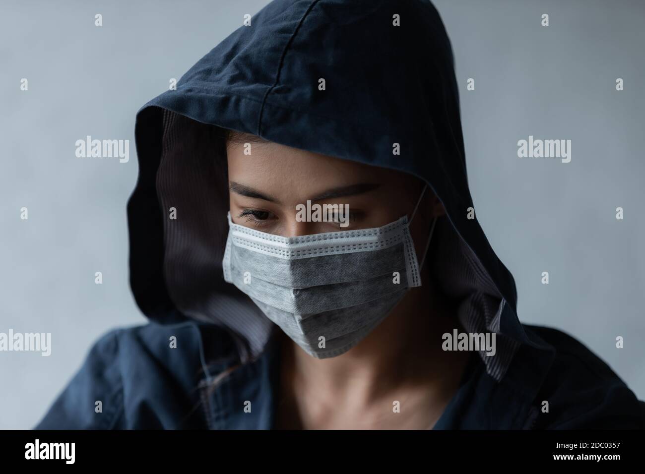 Portrait hacker woman thinking hi-res stock photography and images - Alamy