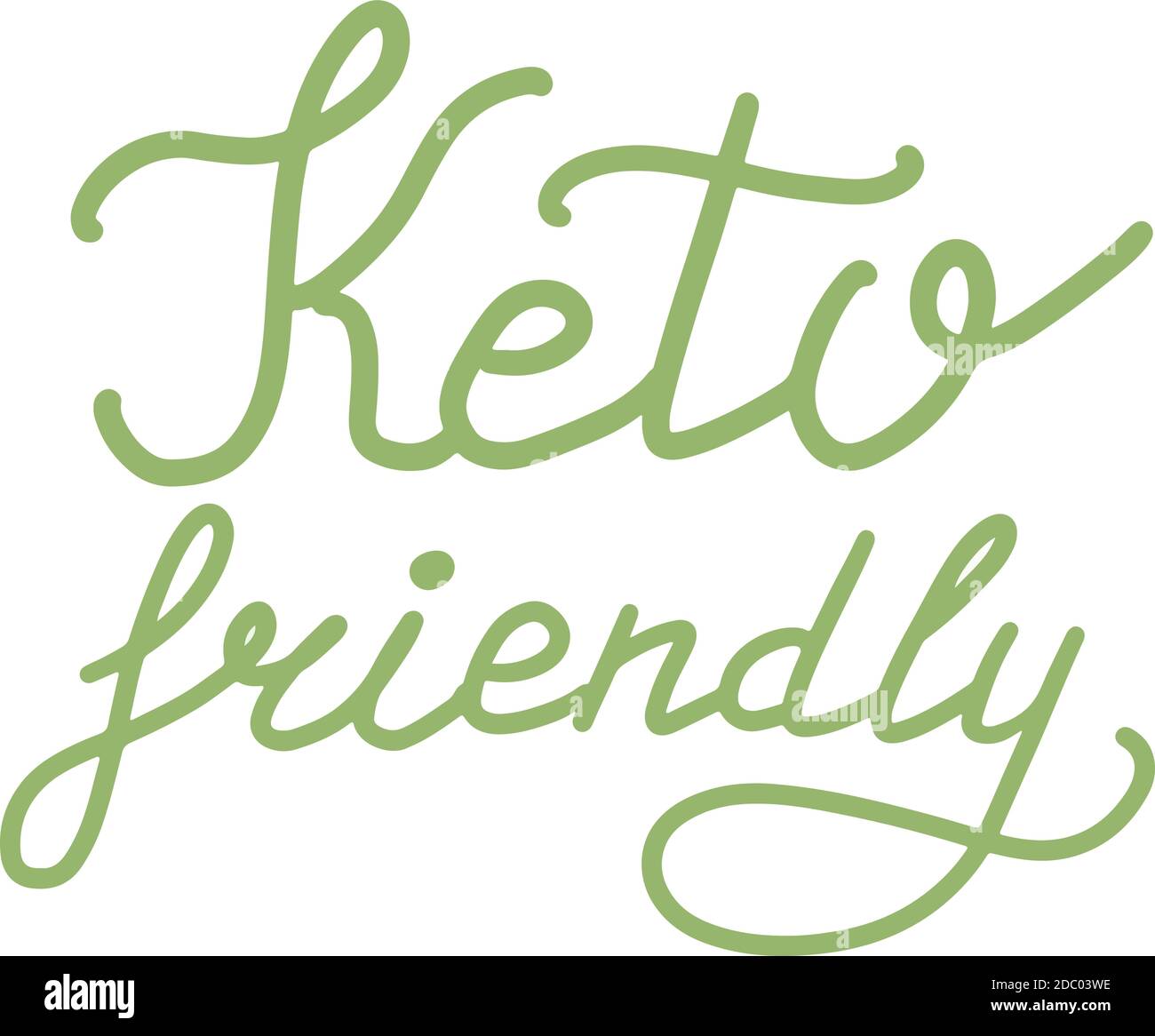 Keto diet, friendly, lettering calligraphy set, colorful isolated ...