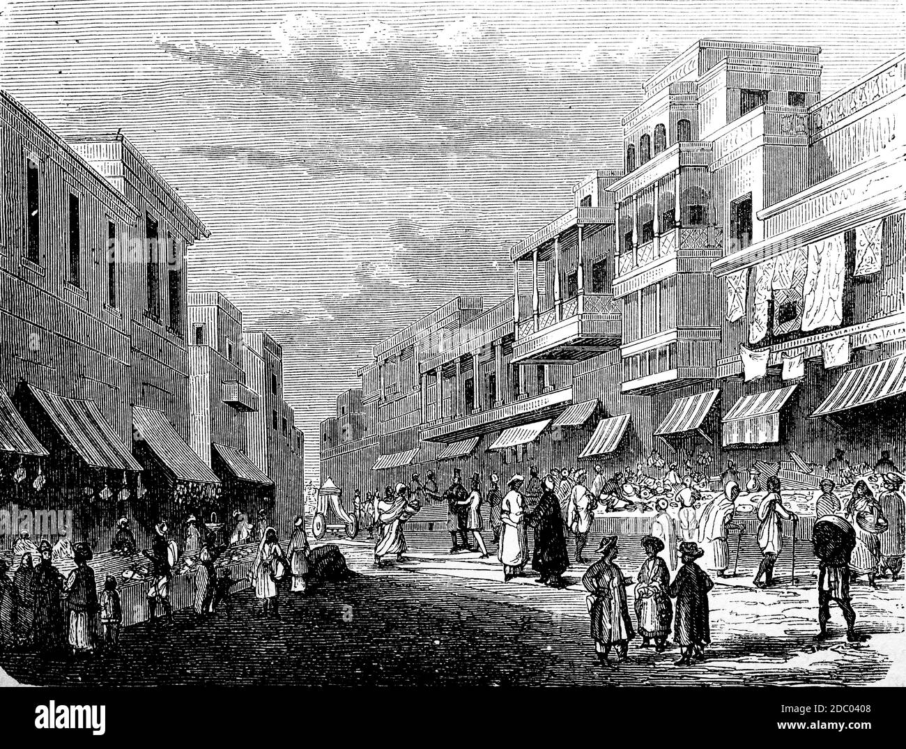 a street in Bombay around 1880, India / eine Straße in Bombay um 1880 ...