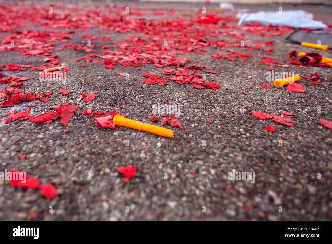 New Year's firecrackers the day after New Year´s Eve Stock Photo - Alamy