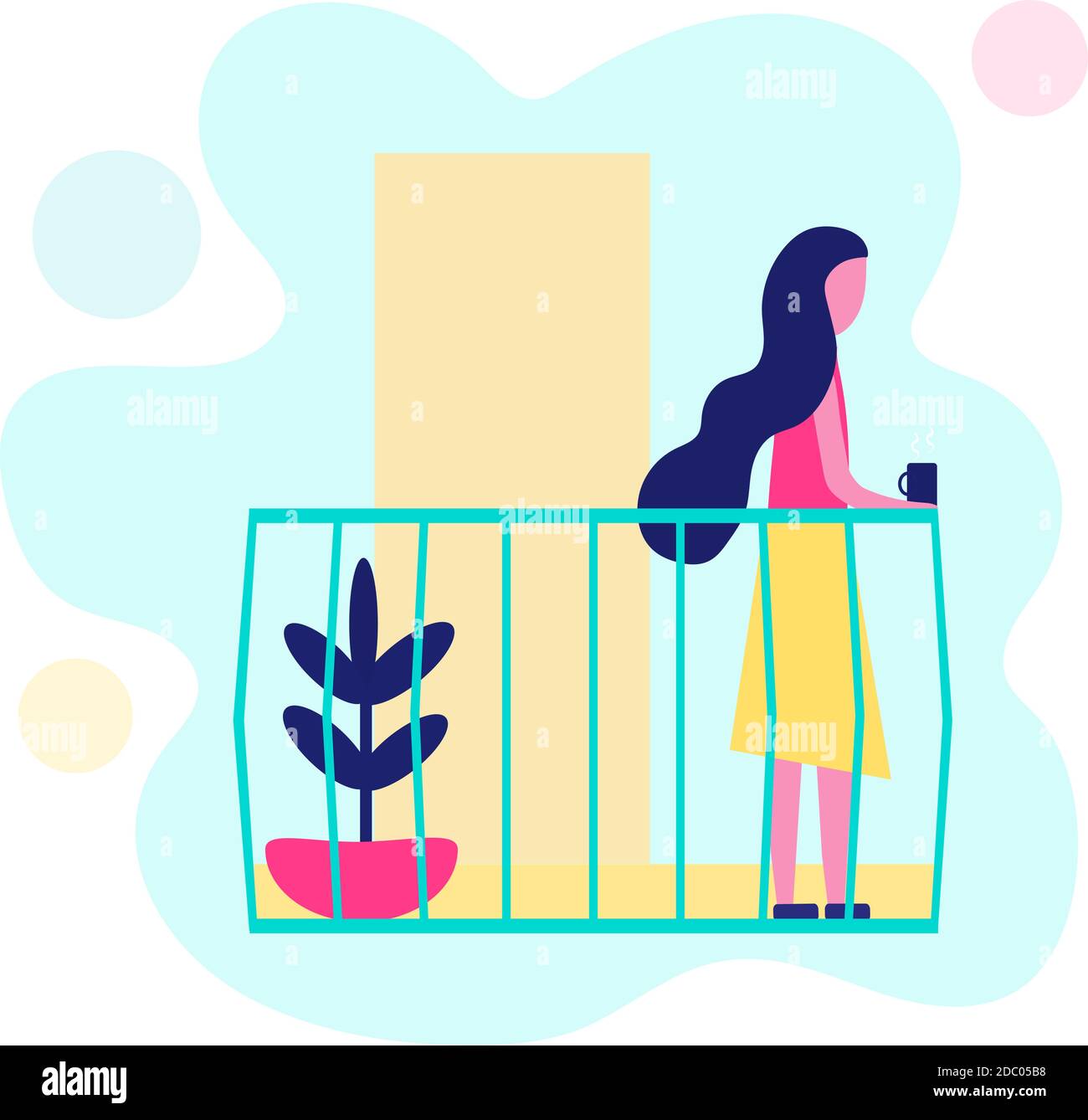 Woman apartment balcony Cut Out Stock Images & Pictures - Alamy