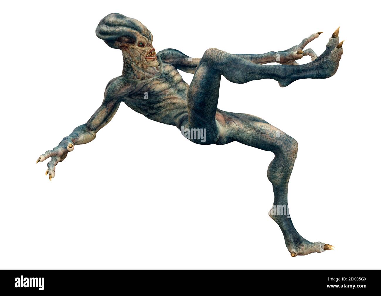 3D rendering of a blue alien isolated on white background Stock Photo ...