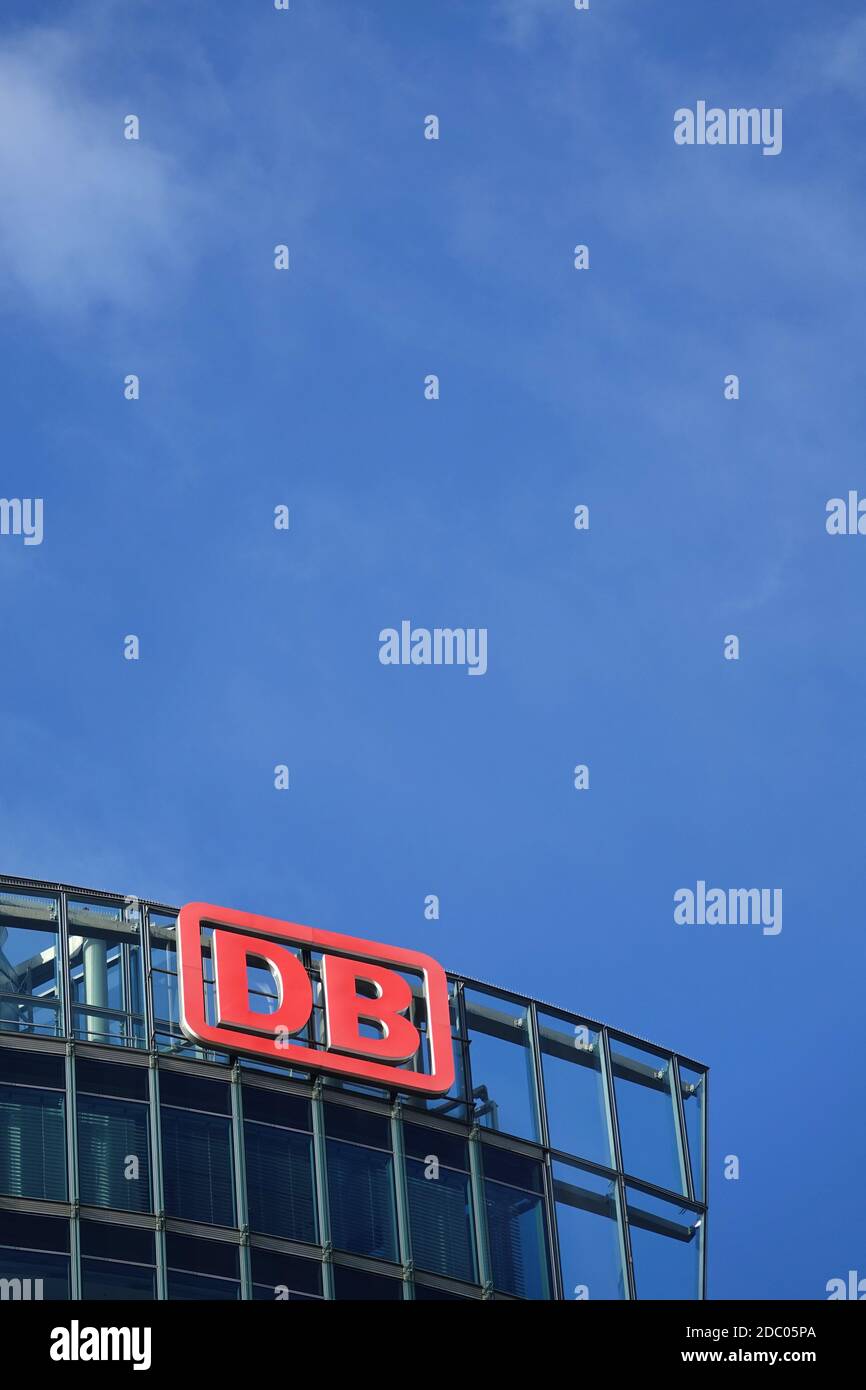 Berlin, Germany. 16th Nov, 2020. The Deutsche Bahn "DB" logo can be ...