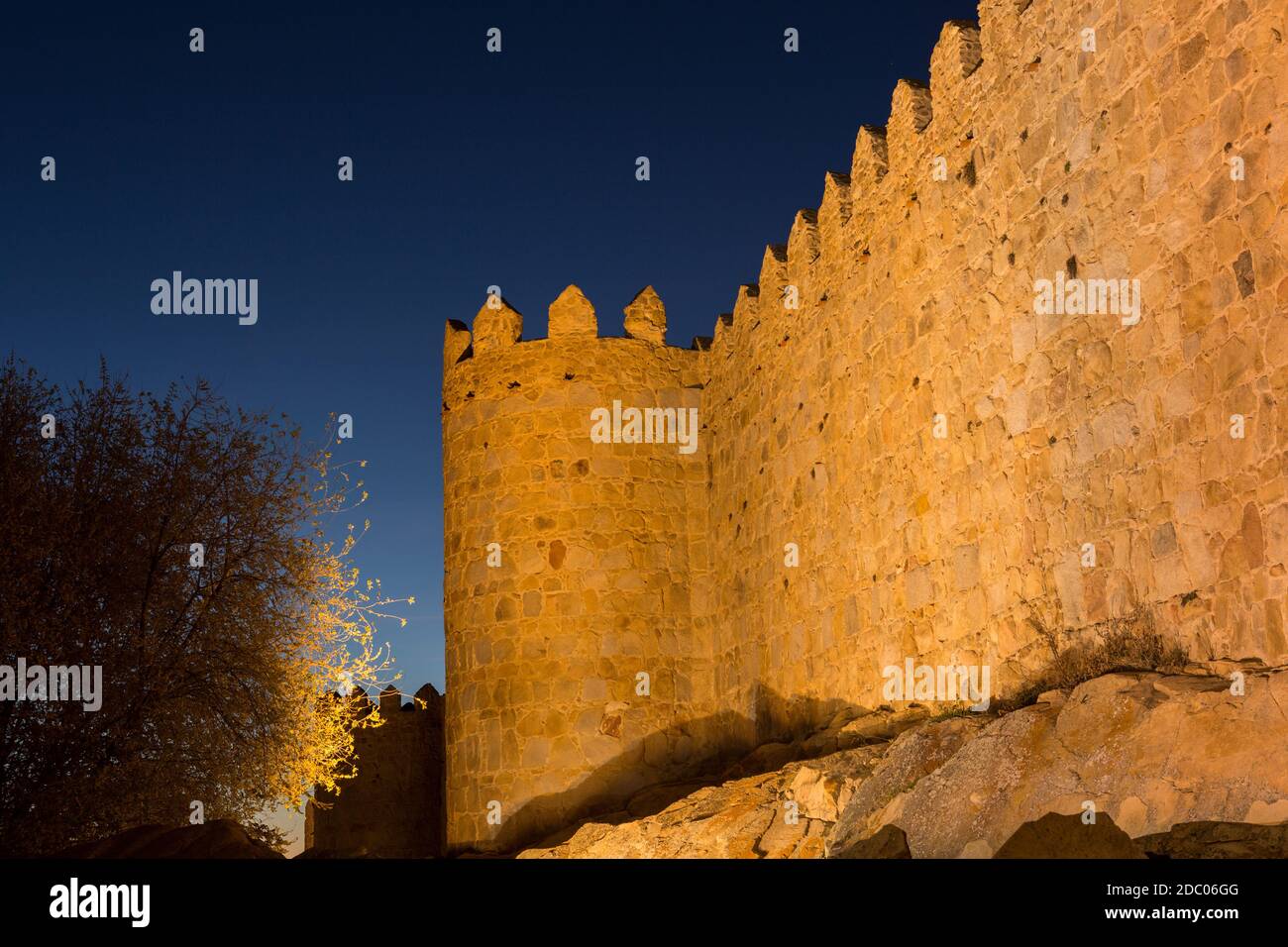 Medieval walls avila illuminated hi-res stock photography and images ...