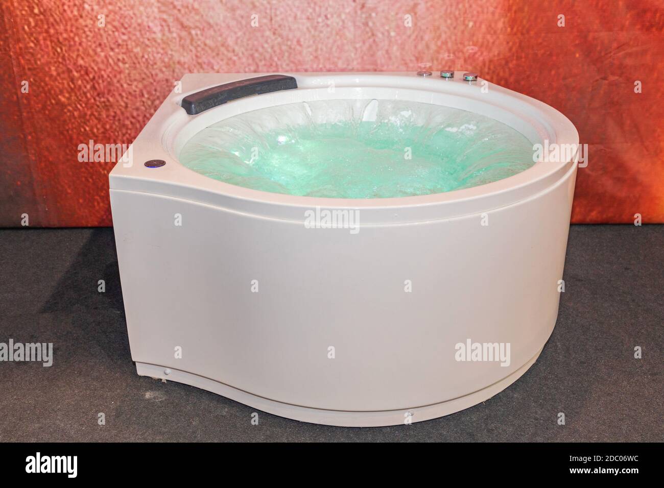 Round Bathtub Full of Water Spa Vortex Stock Photo - Alamy