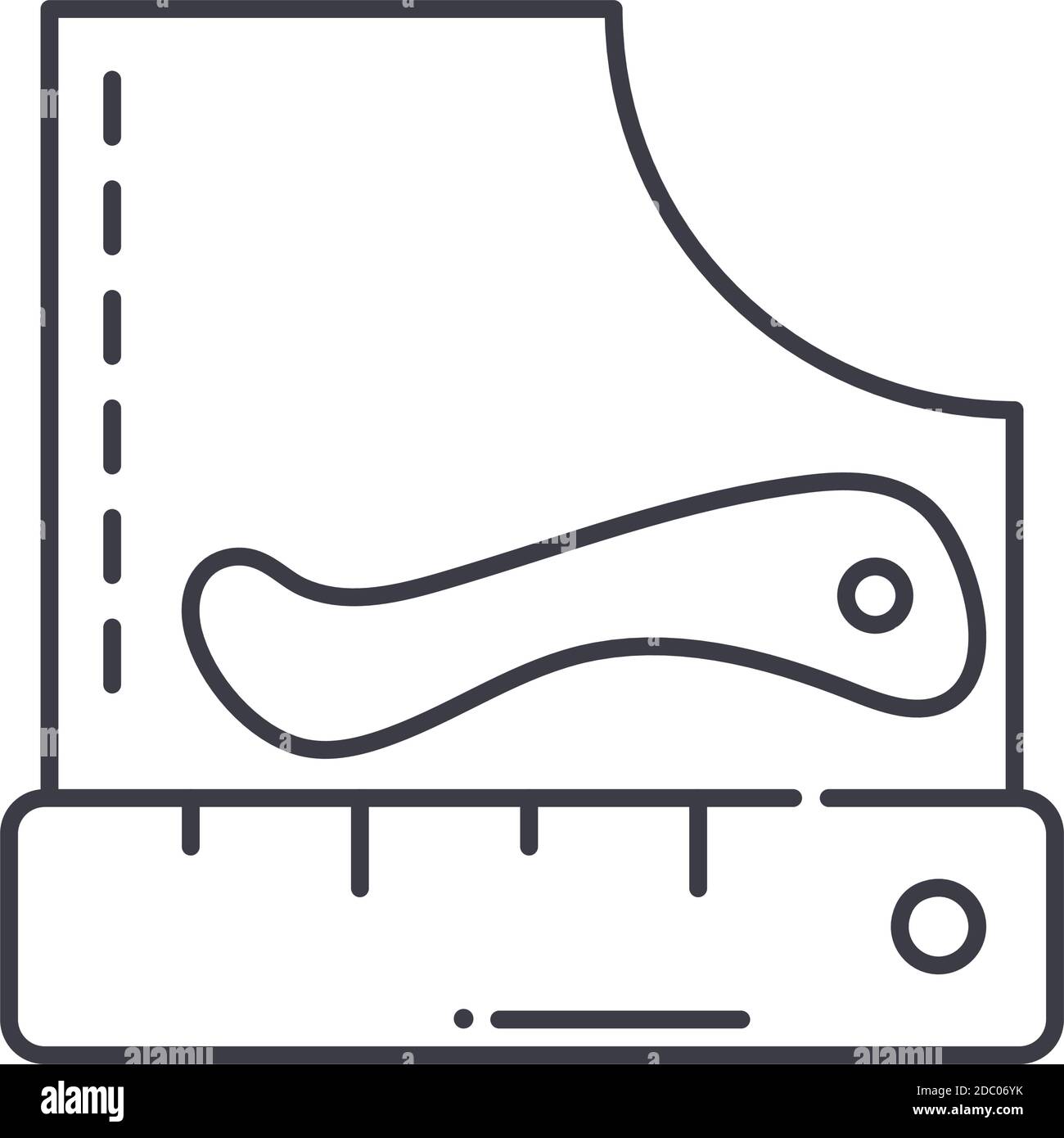 Crease marker concept icon, linear isolated illustration, thin line ...