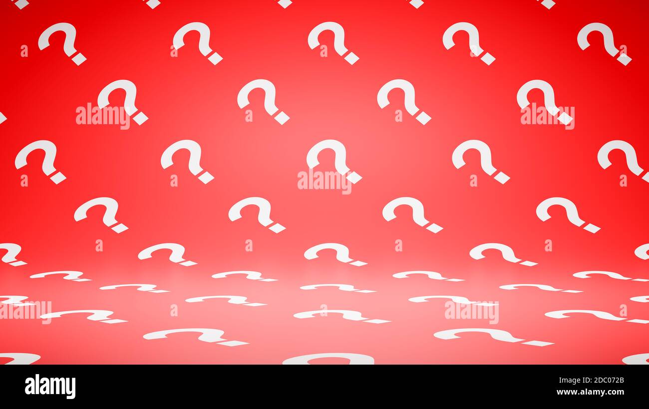 Empty Blank Red and White Question Mark Pattern Studio Background 3D ...