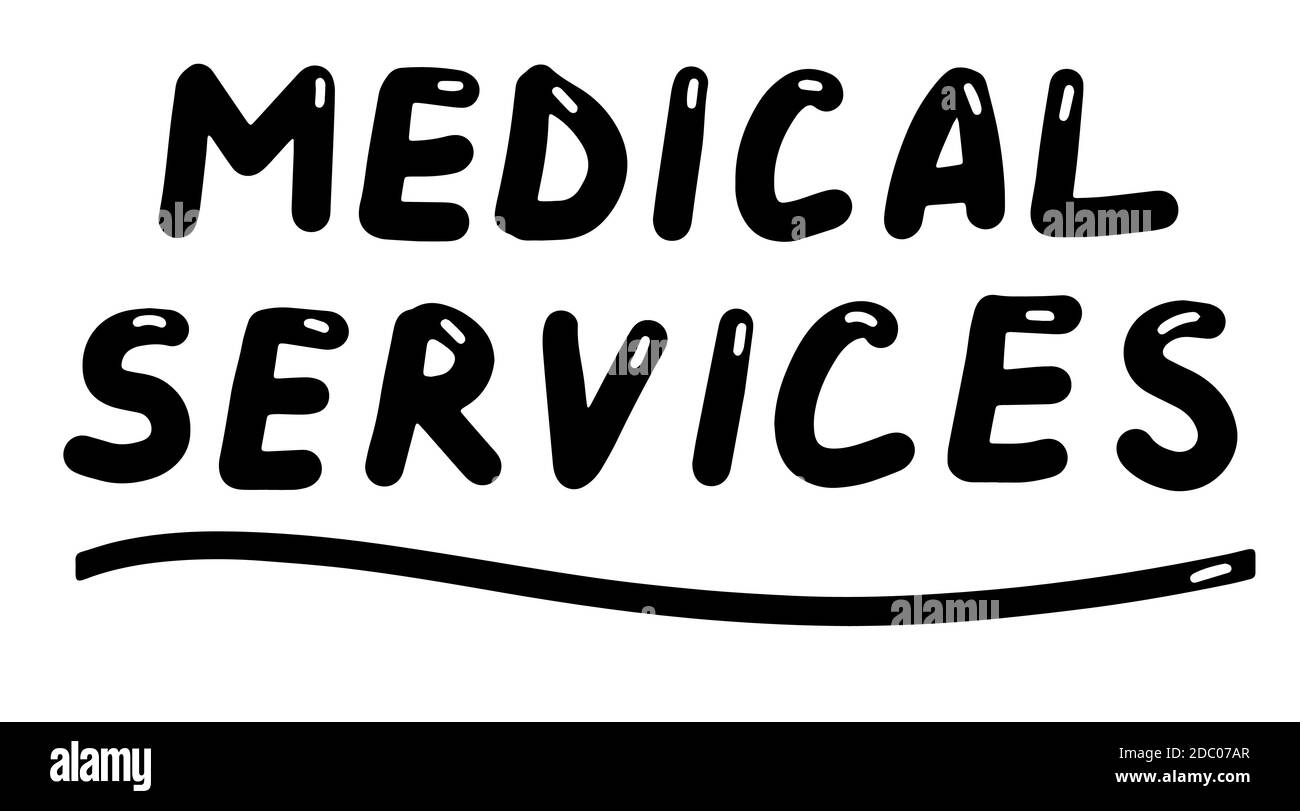 Medical services, doctor online, lettering calligraphy illustration ...