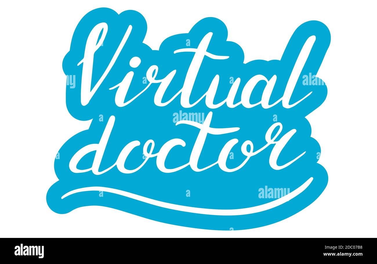 Virtual Doctor. Online medicine and health concept. Lettering ...