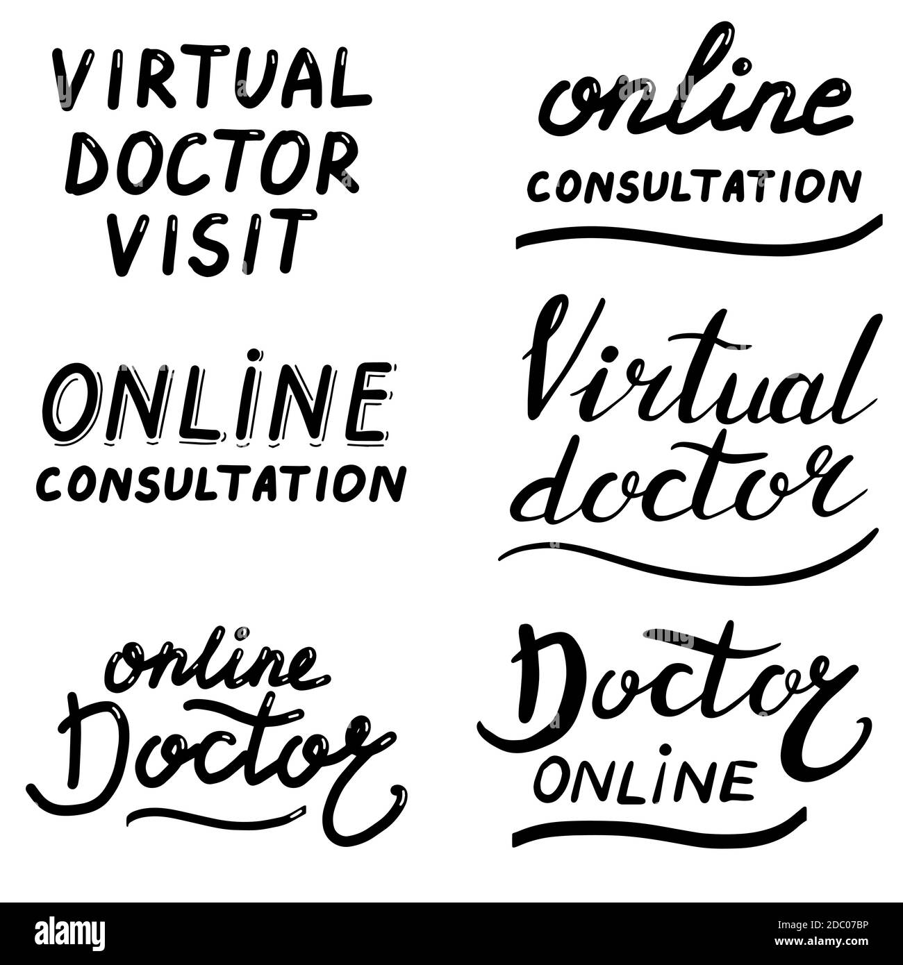 Virtual doctor visit. Online Medical consultation, lettering ...
