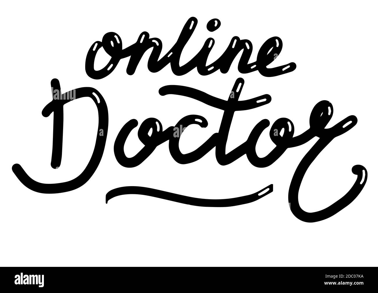 Doctor online, lettering calligraphy illustration. Vector eps ...