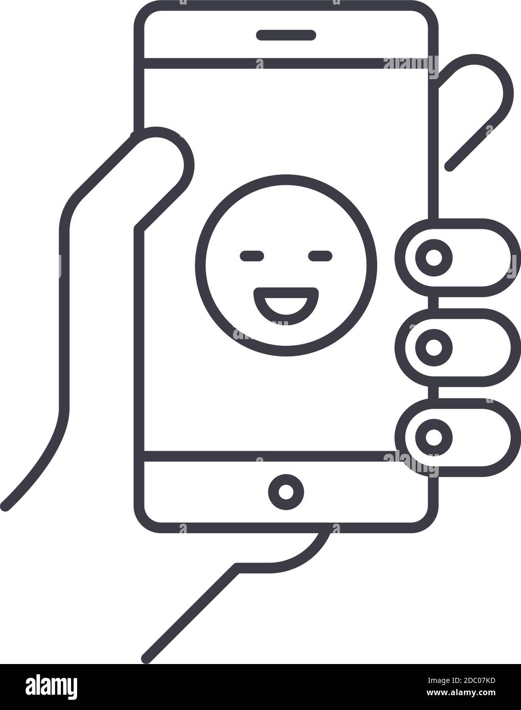 Consumer contact icon, linear isolated illustration, thin line vector ...